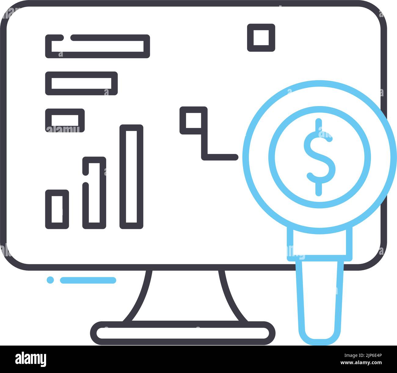 Investment analysis icon line Cut Out Stock Images & Pictures - Alamy