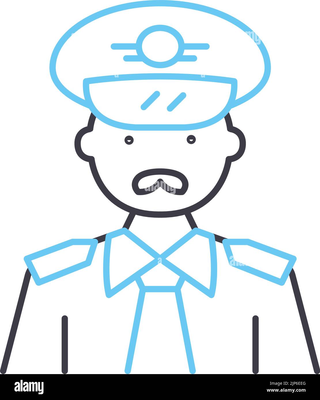 commander line icon, outline symbol, vector illustration, concept sign ...