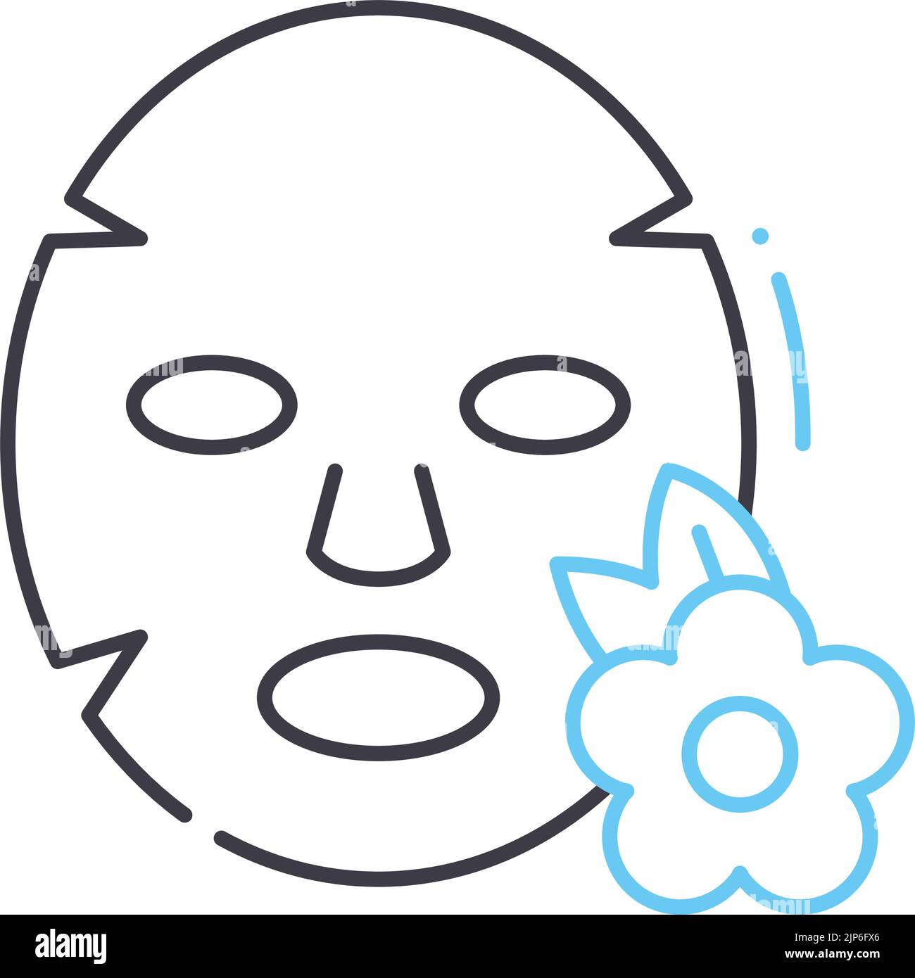 facial mask treatment line icon, outline symbol, vector illustration ...