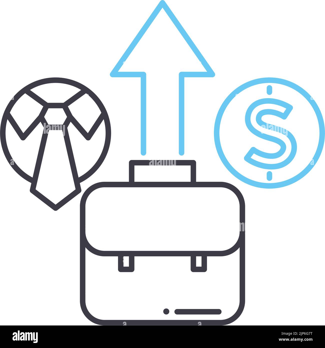 career growth line icon, outline symbol, vector illustration, concept ...
