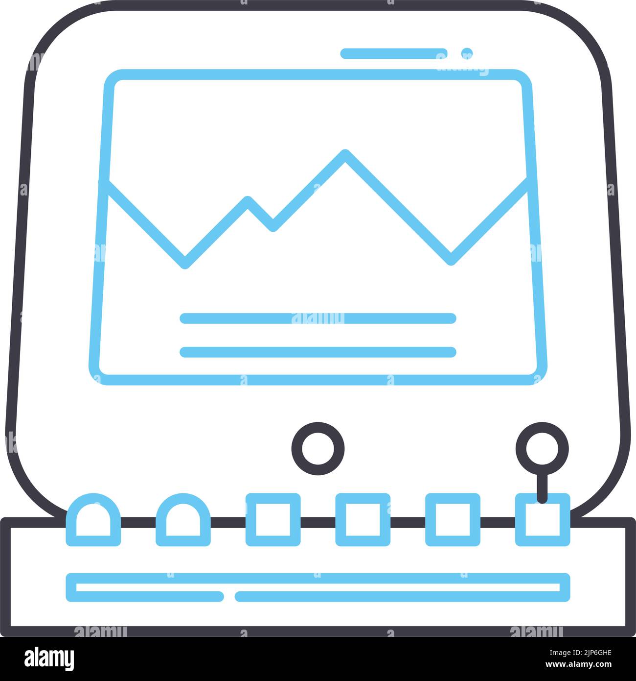 computer machine line icon, outline symbol, vector illustration ...