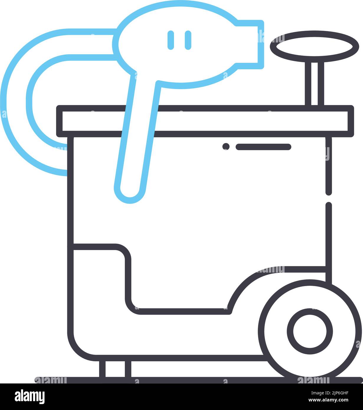 drawing storage tube line icon, outline symbol, vector illustration ...