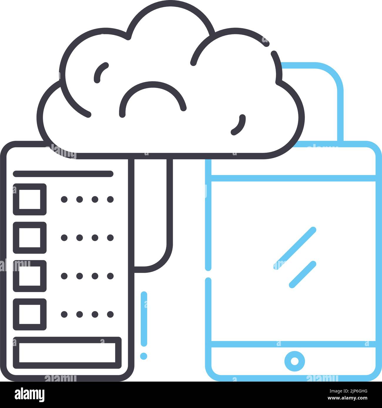 Data Storage System Line Icon Outline Symbol Vector Illustration