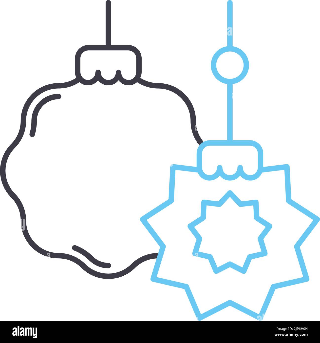 christmas decoration line icon, outline symbol, vector illustration ...