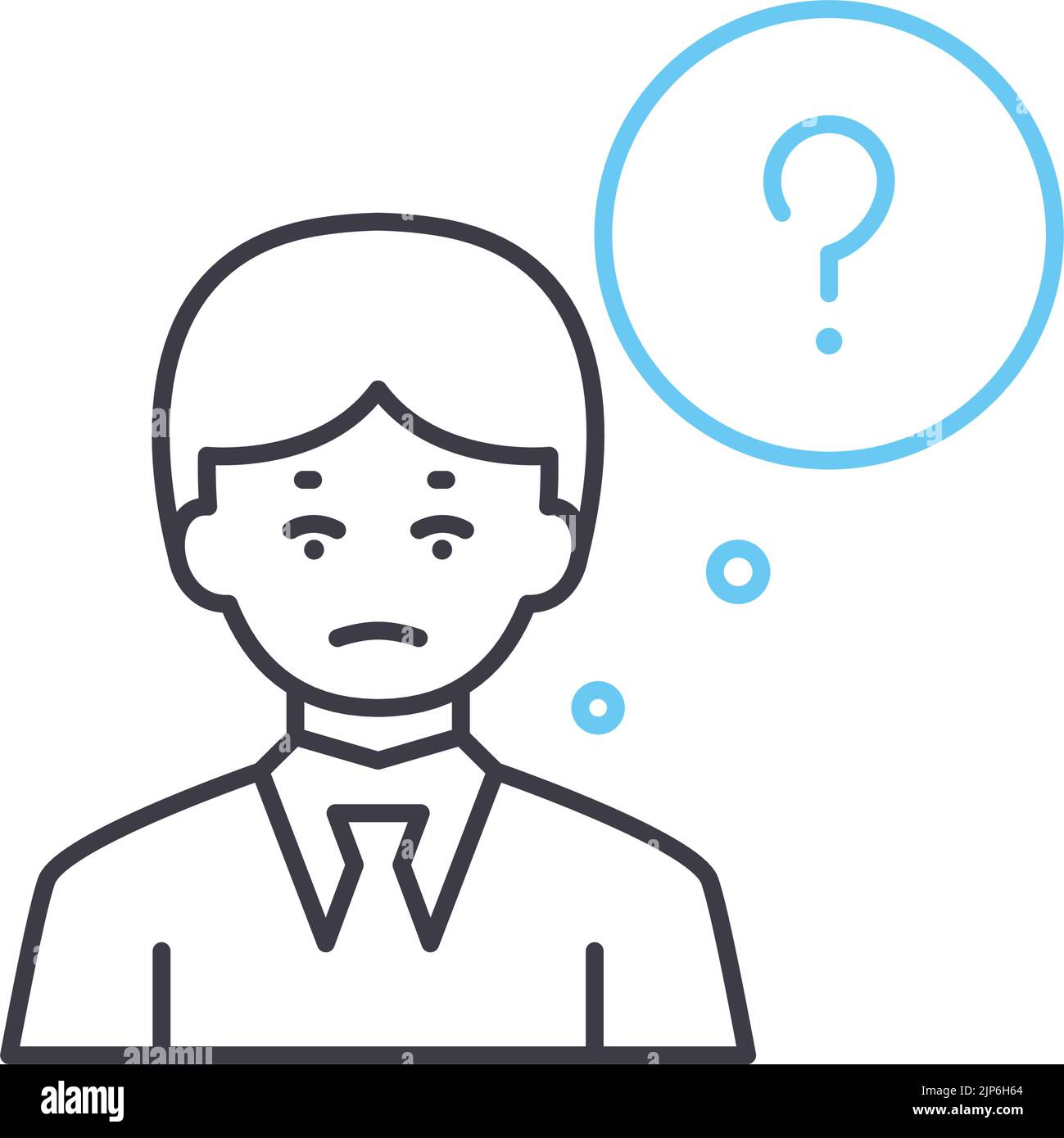 confuse line icon, outline symbol, vector illustration, concept sign ...