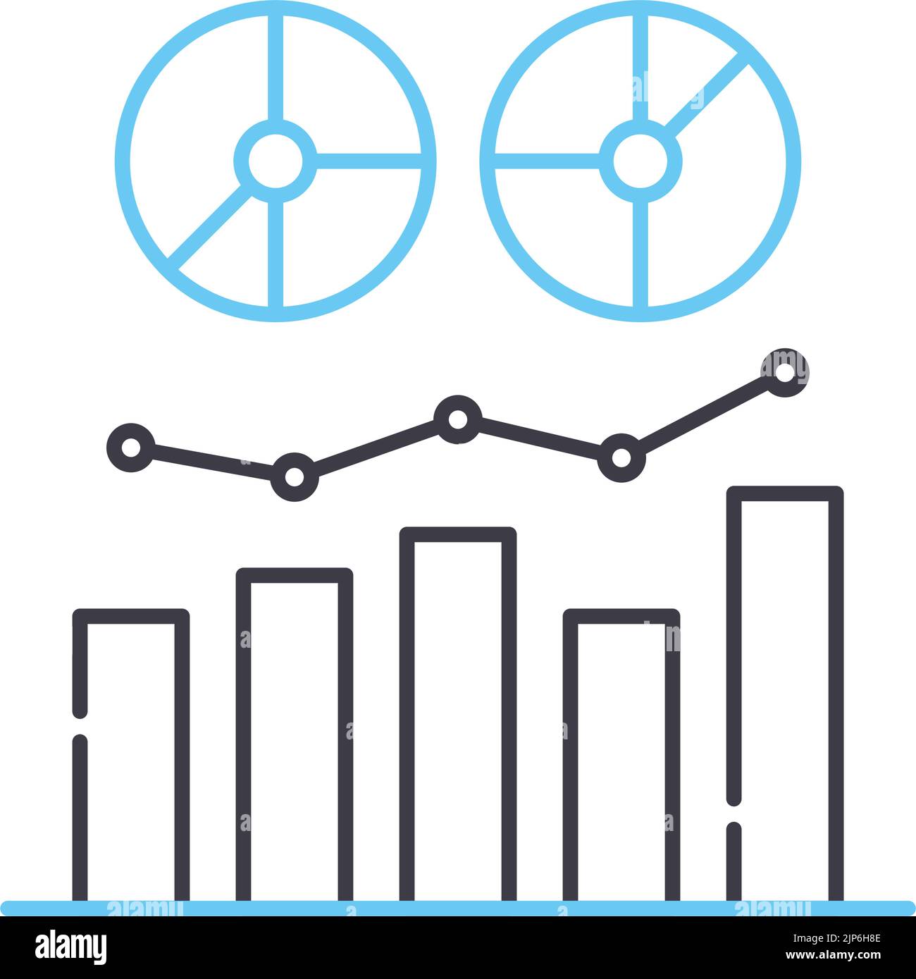 business forecasting line icon, outline symbol, vector illustration ...
