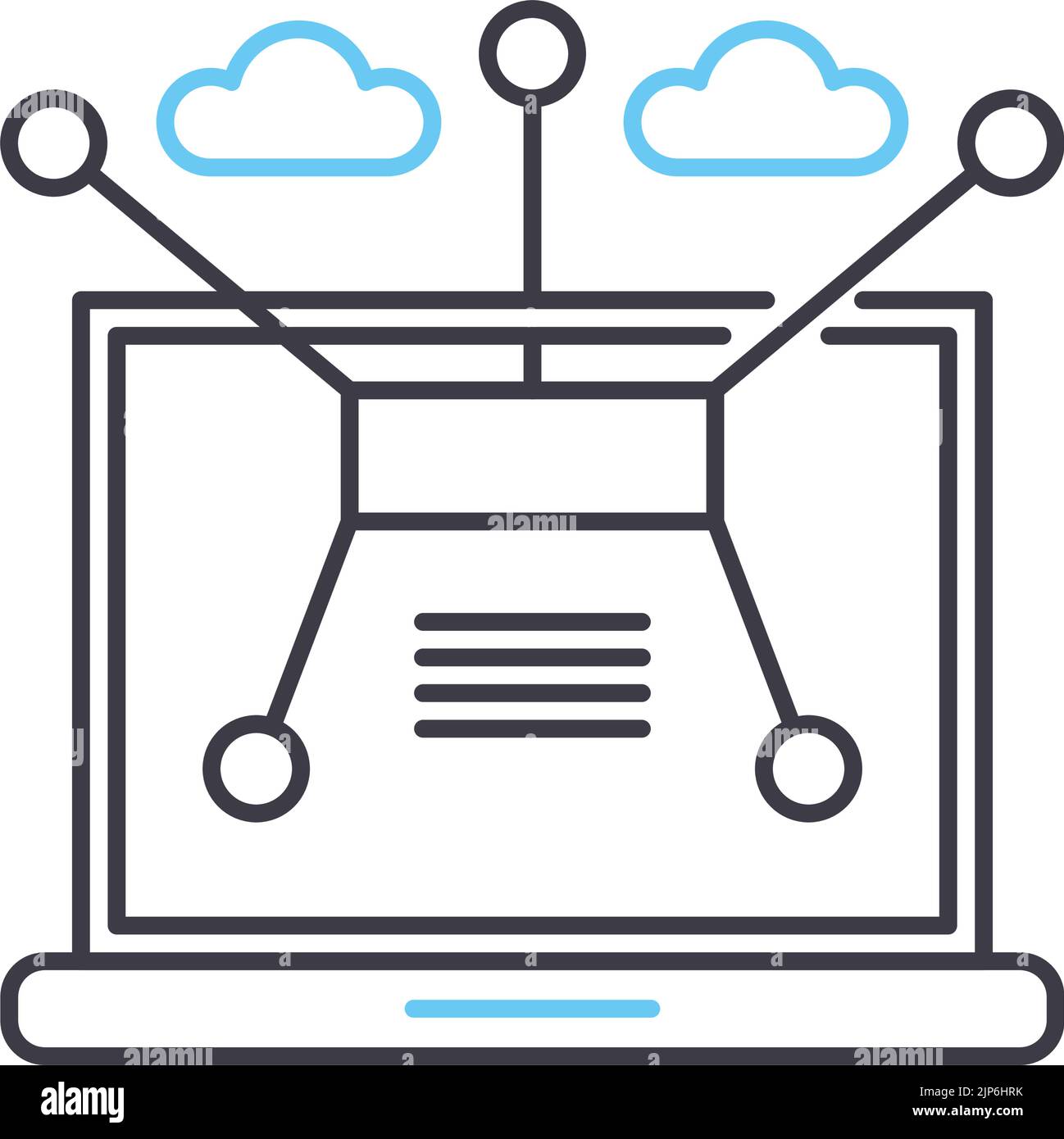 computer network line icon, outline symbol, vector illustration, concept sign Stock Vector Image ...