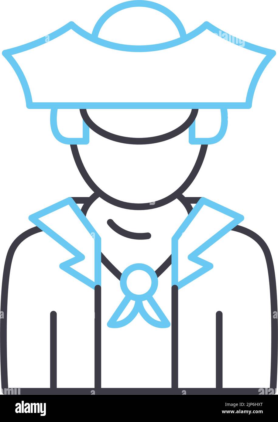 captain line icon, outline symbol, vector illustration, concept sign ...