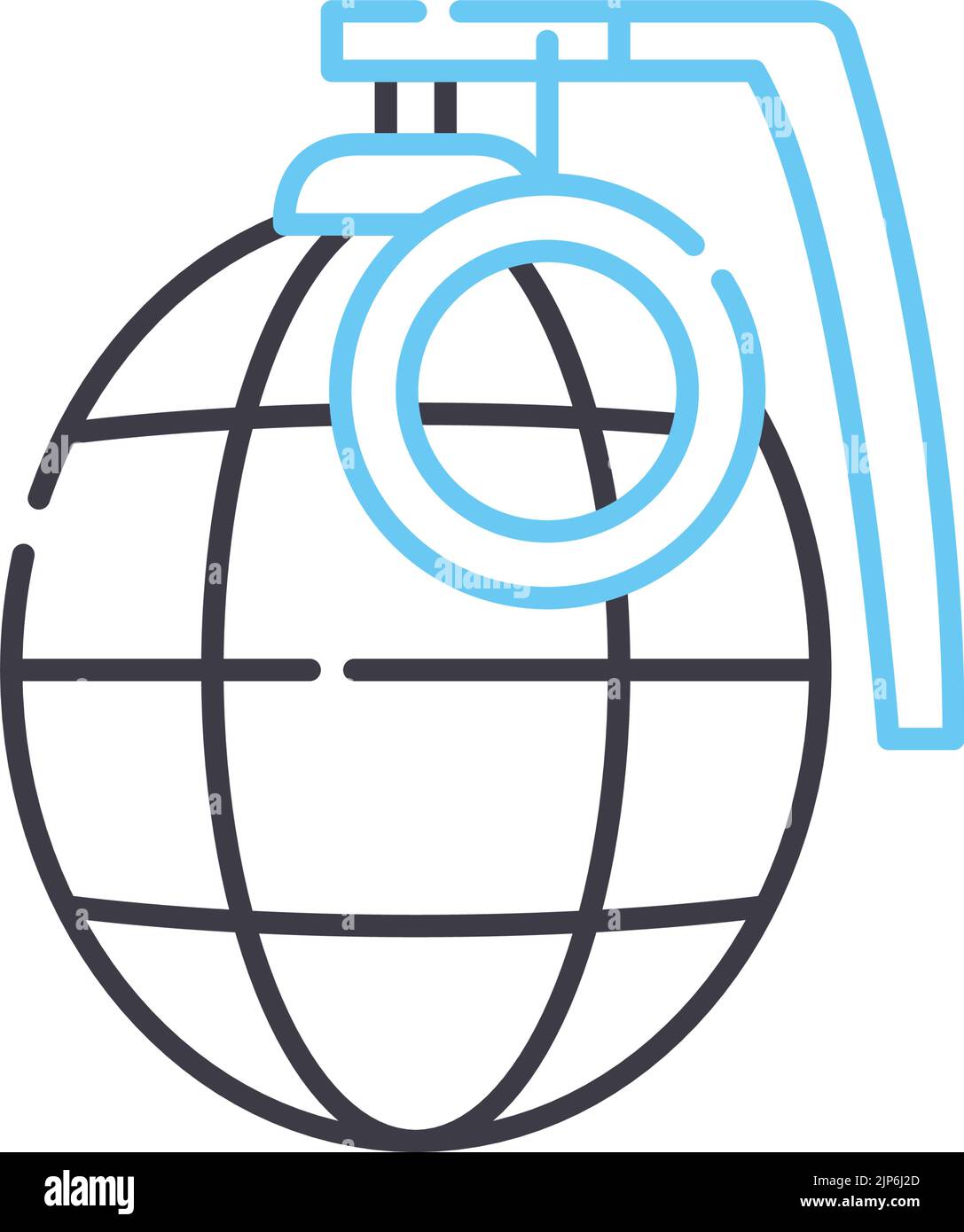 explosive line icon, outline symbol, vector illustration, concept sign ...