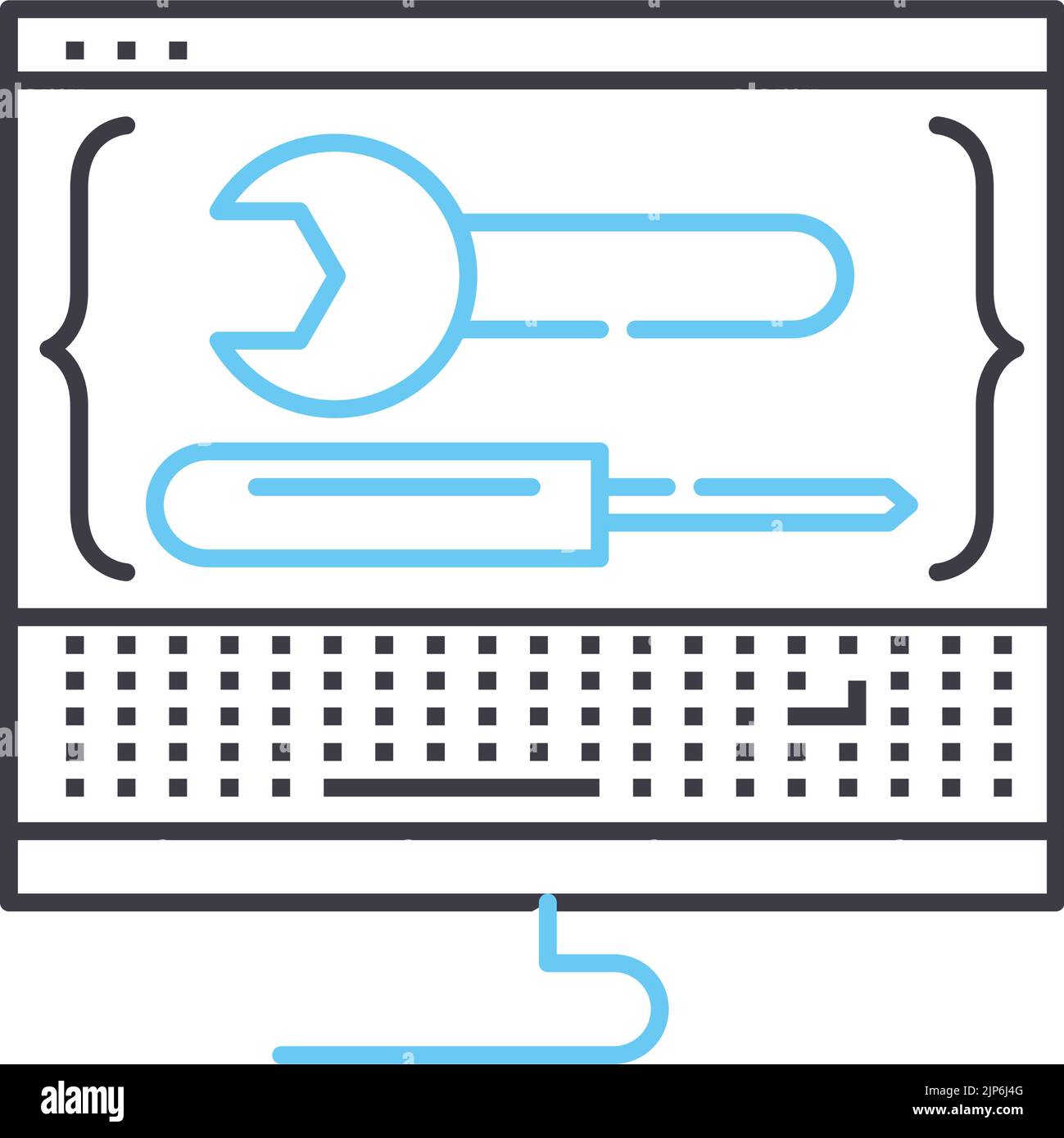 developer tools line icon, outline symbol, vector illustration, concept ...