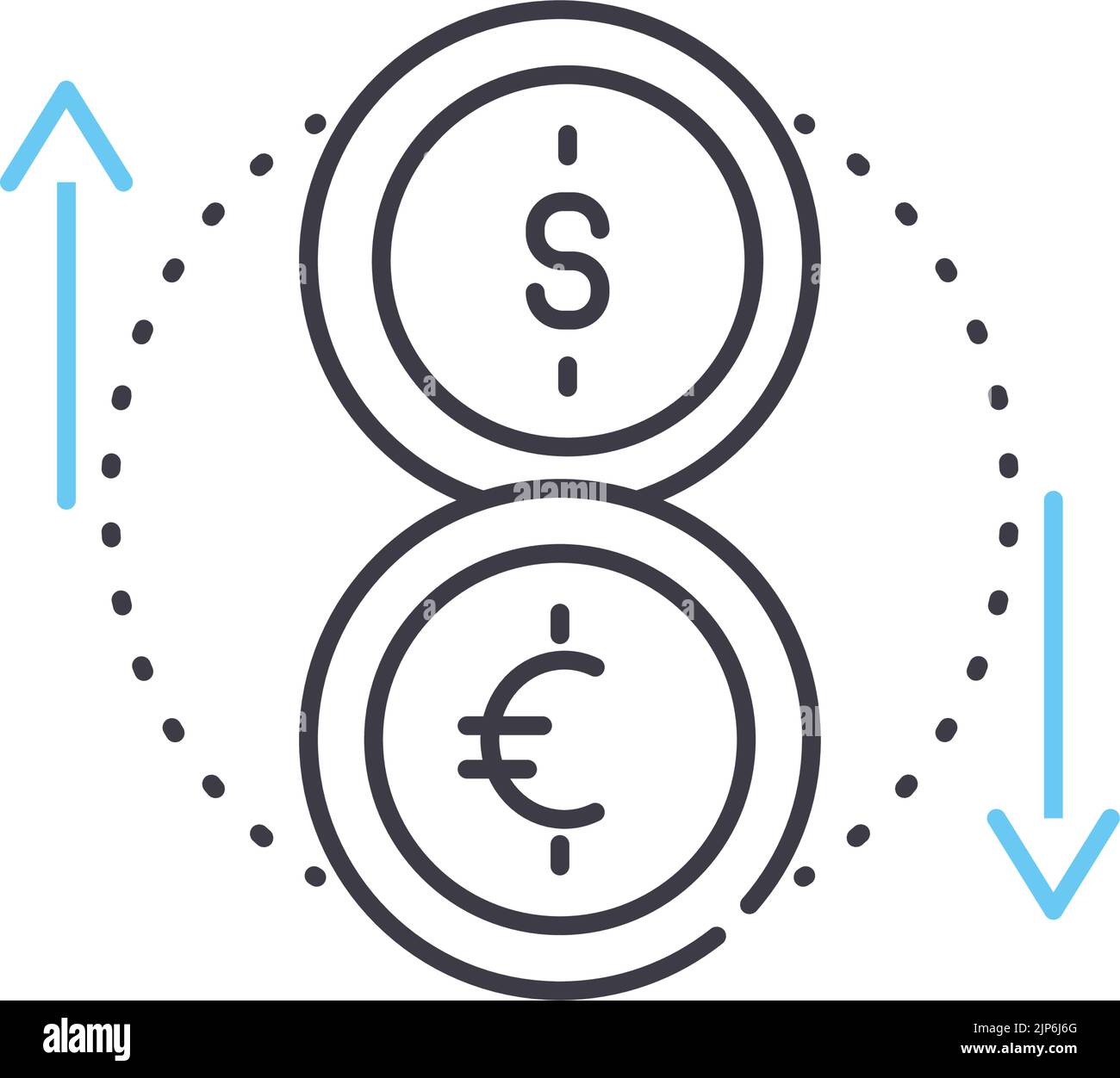exchange line icon, outline symbol, vector illustration, concept sign ...