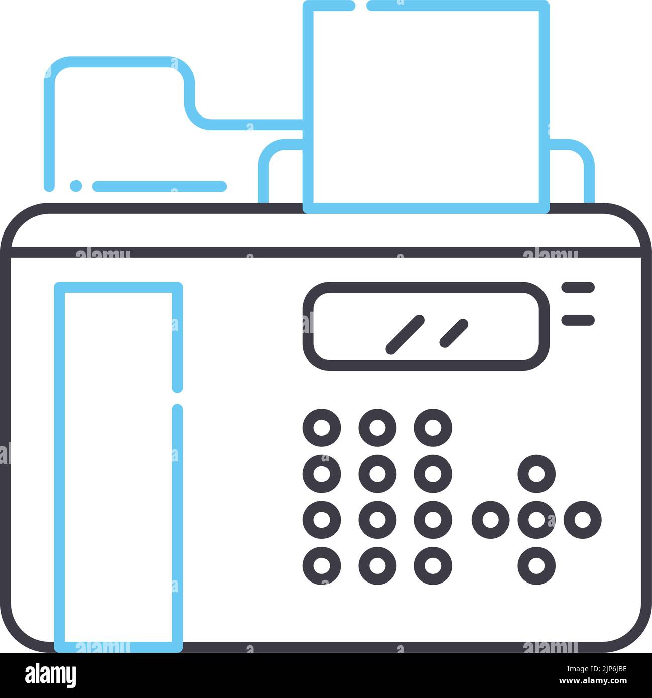 fax device line icon, outline symbol, vector illustration, concept sign ...