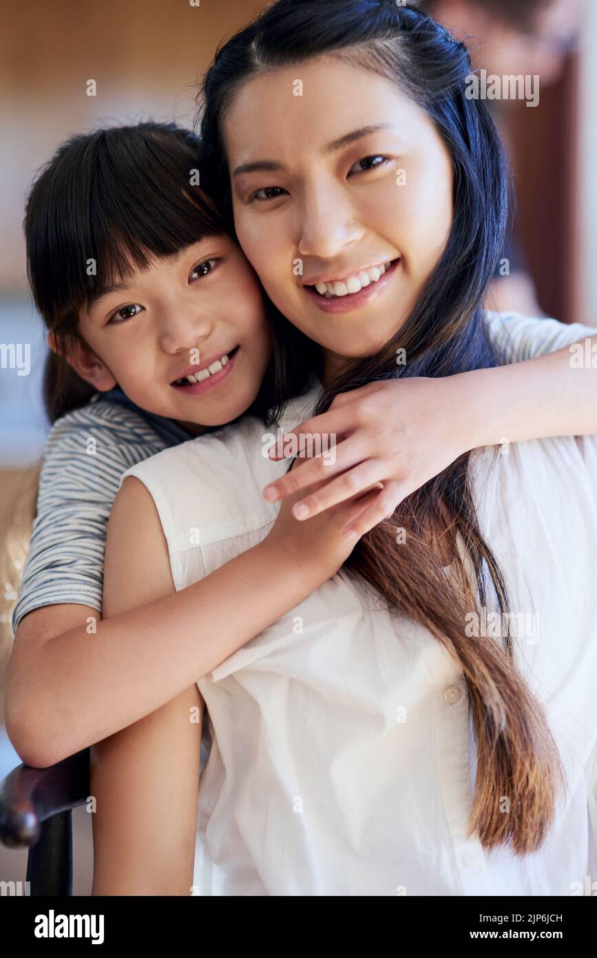 Moms simply the best. Portrait of a mother and her little daughter bonding together at home ...