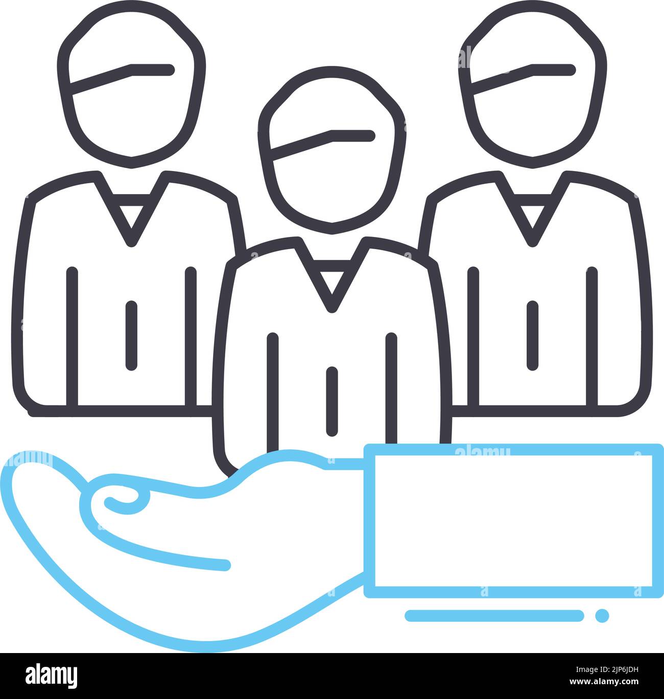 business support line icon, outline symbol, vector illustration ...