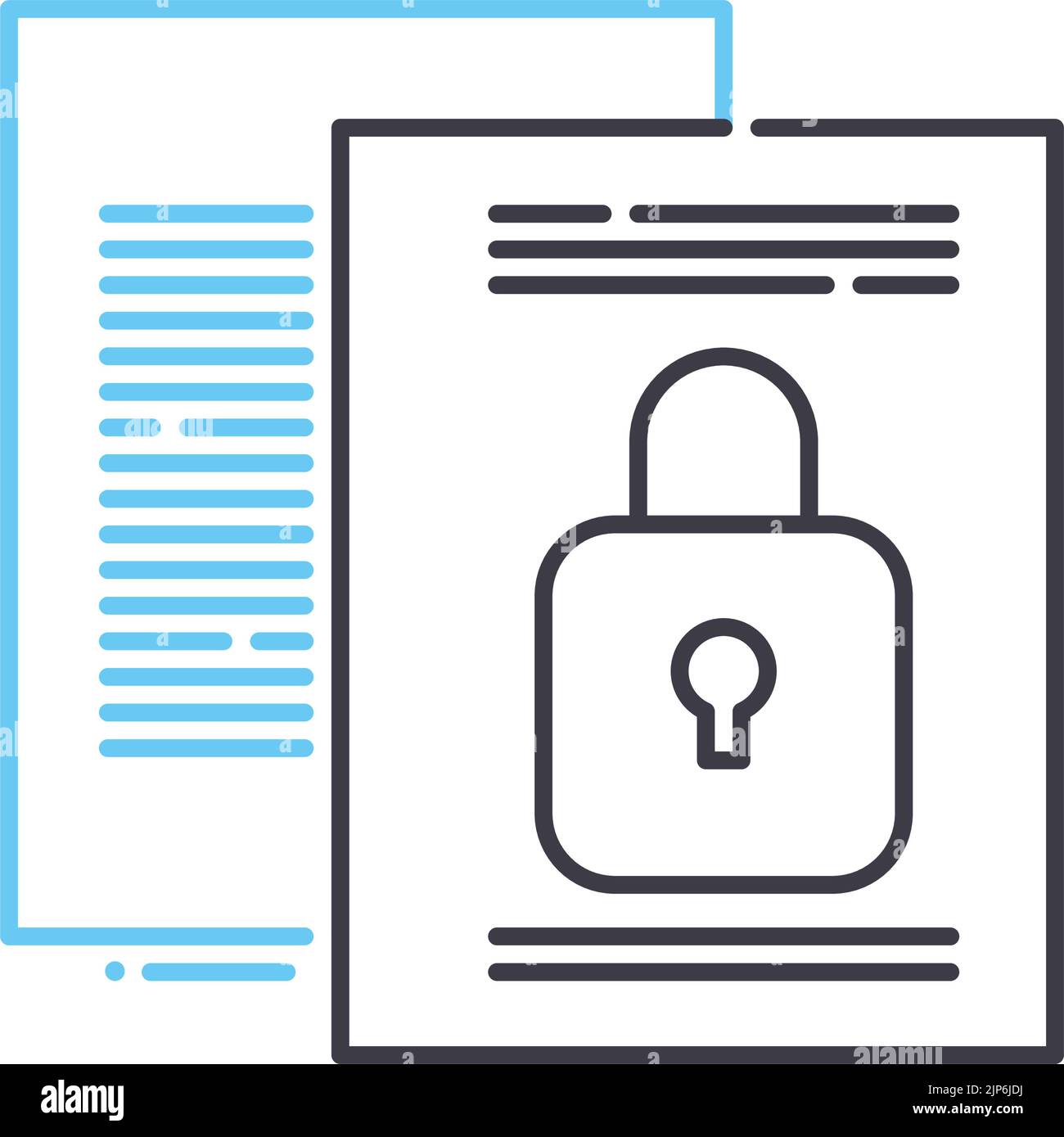 confidential document line icon, outline symbol, vector illustration ...