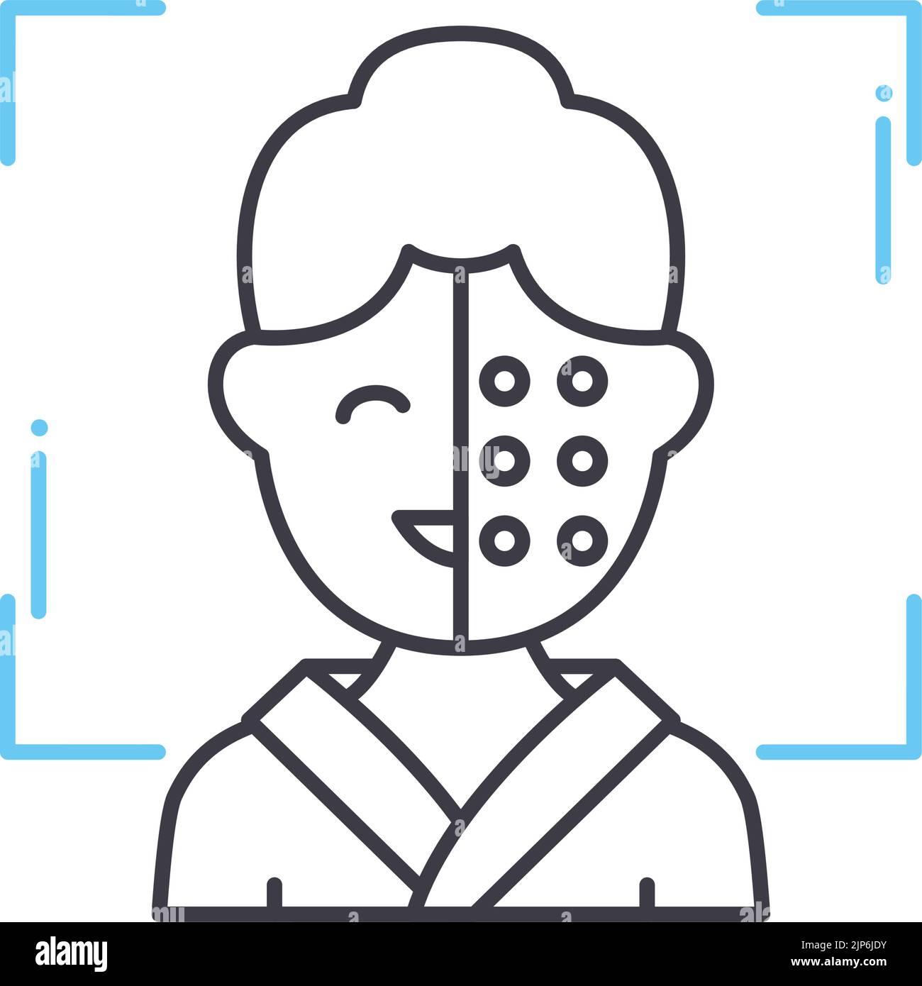 Face Detection Line Icon Outline Symbol Vector Illustration Concept Sign Stock Vector Image