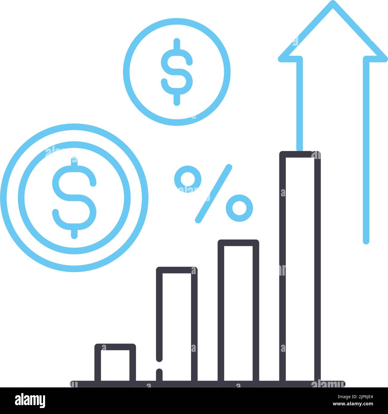 dividends line icon, outline symbol, vector illustration, concept sign ...