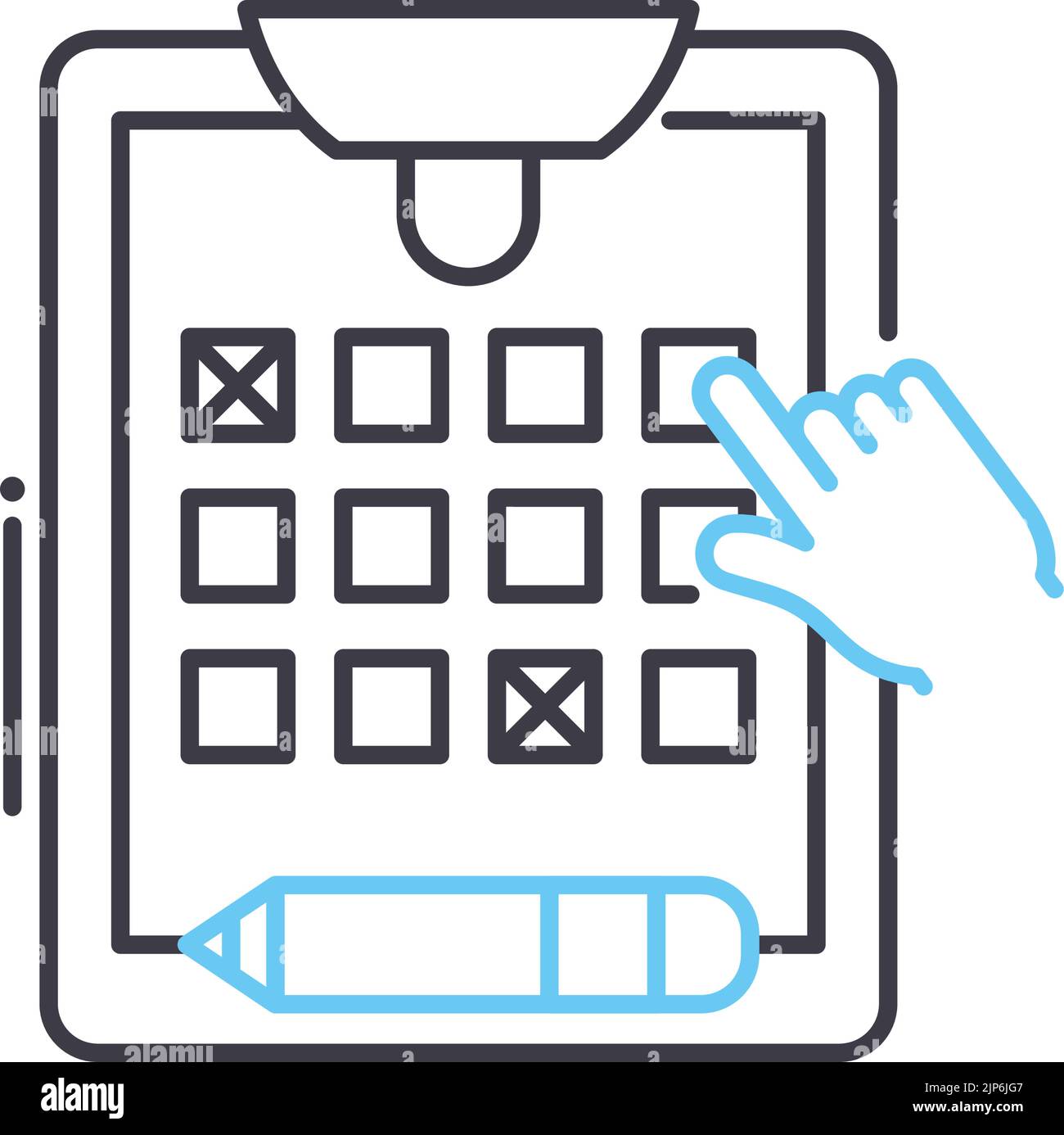 business schedule line icon, outline symbol, vector illustration ...