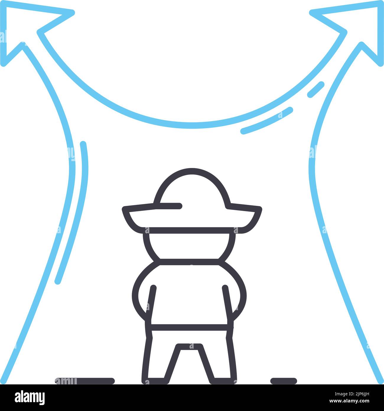 career crossroads line icon, outline symbol, vector illustration ...