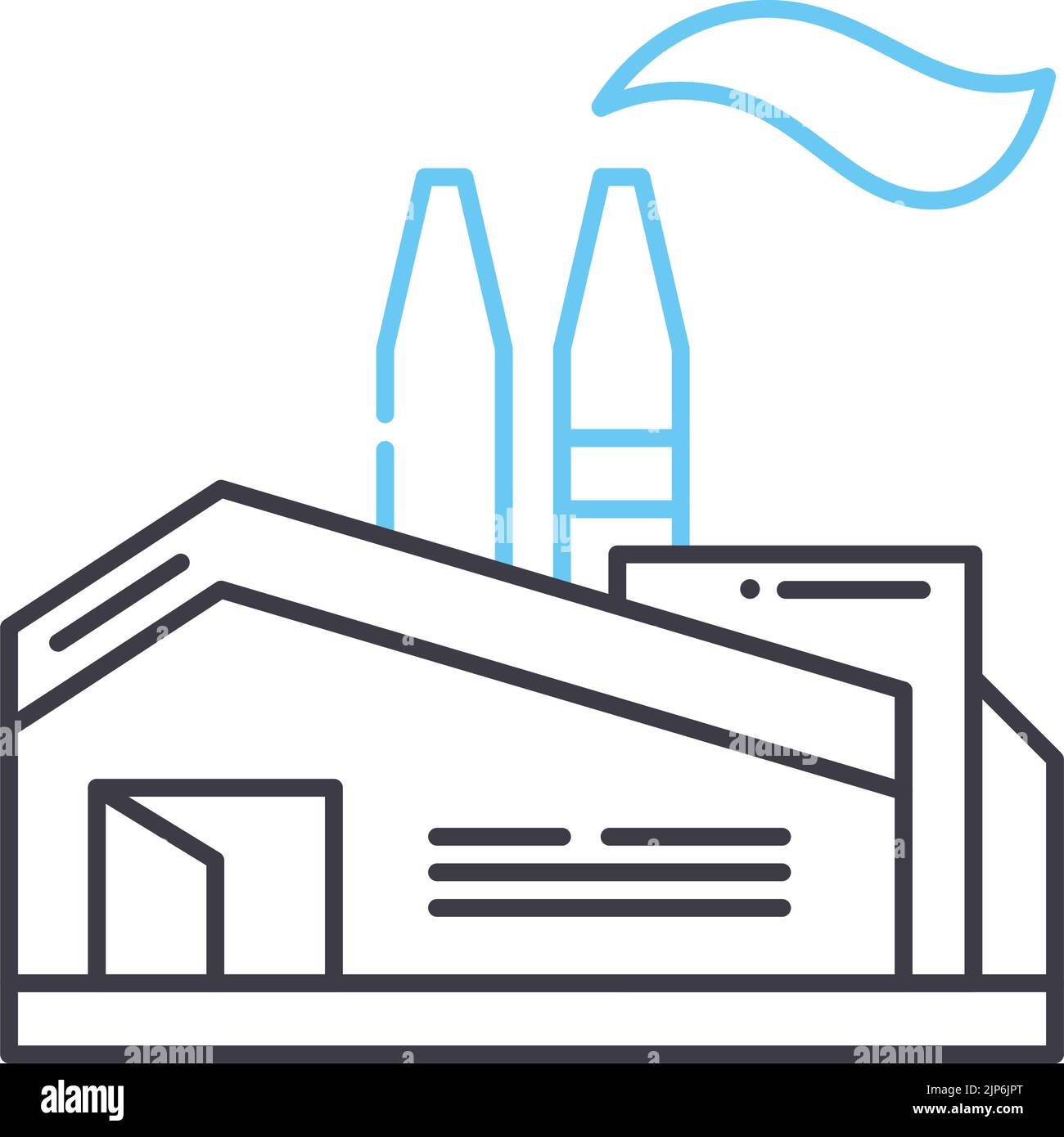 factory line icon, outline symbol, vector illustration, concept sign ...