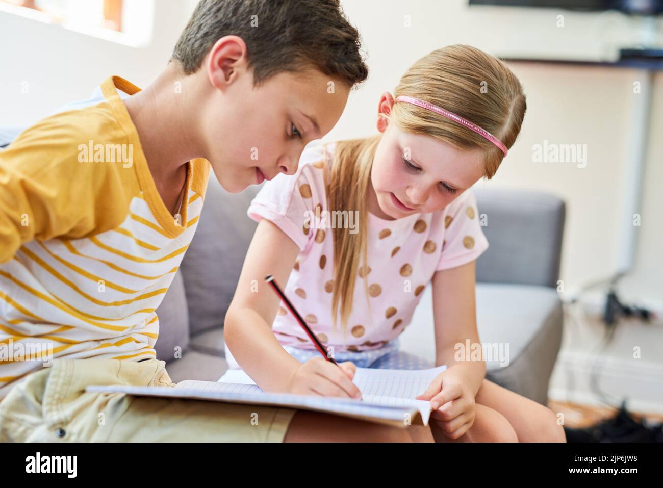 Together brother we can complete this task. Cropped shot an adorable ...