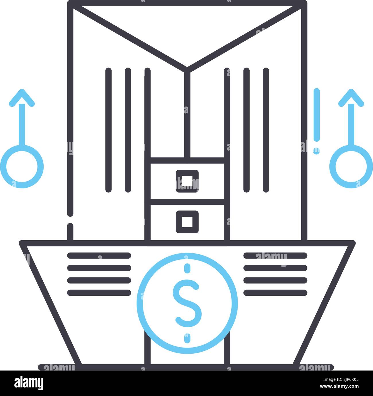 earnings yield line icon, outline symbol, vector illustration, concept ...