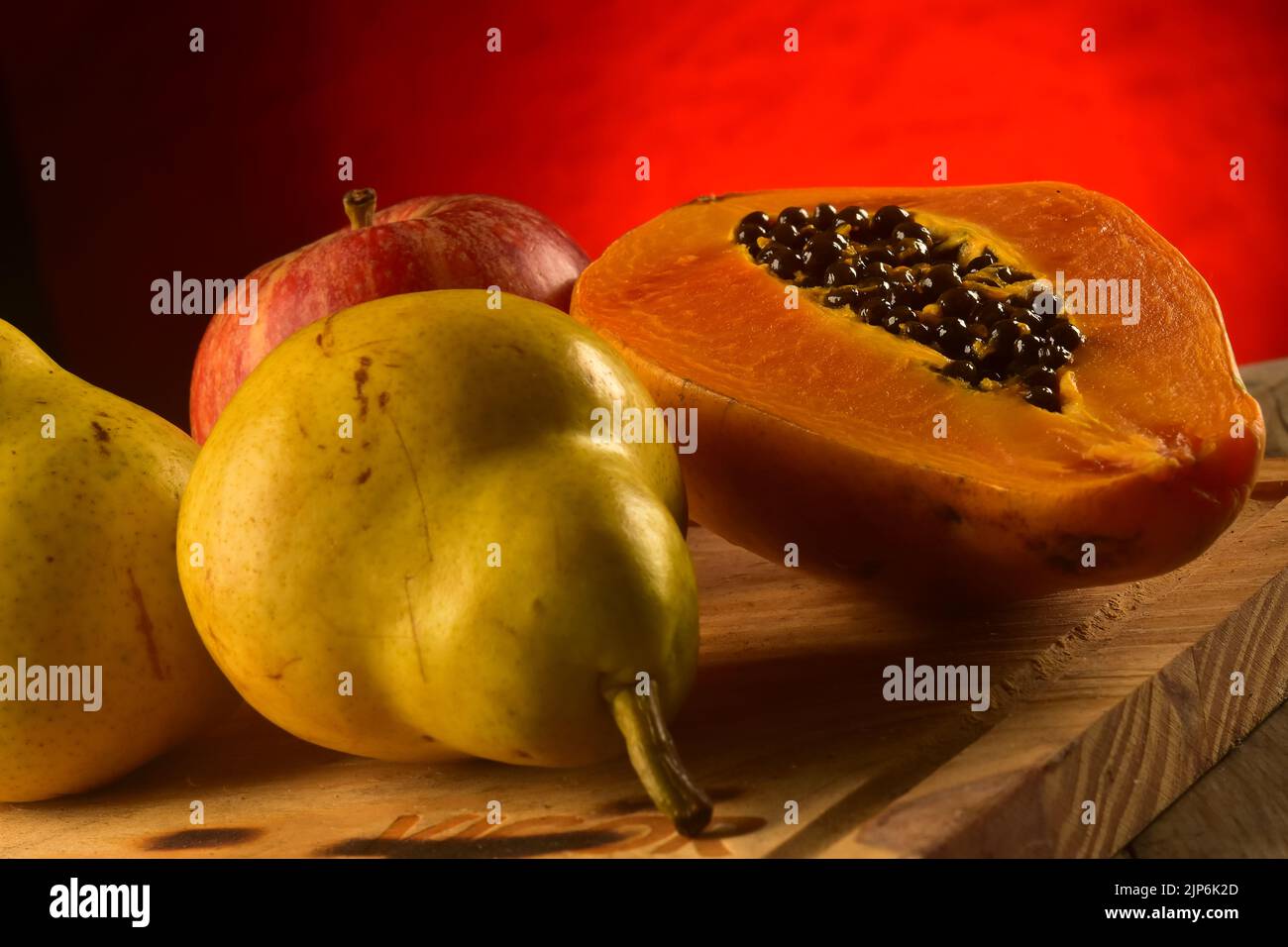 Tropical fruits on the table, healthy food Stock Photo - Alamy