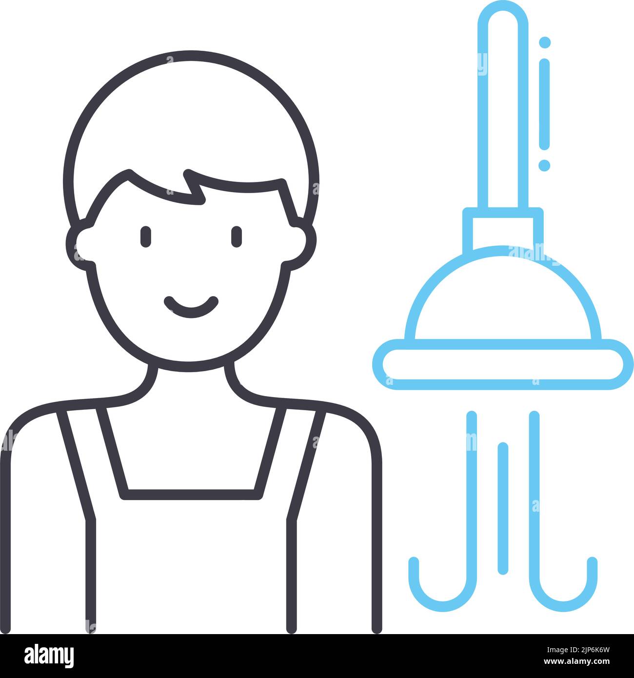 Electrician Line Icon Outline Symbol Vector Illustration Concept