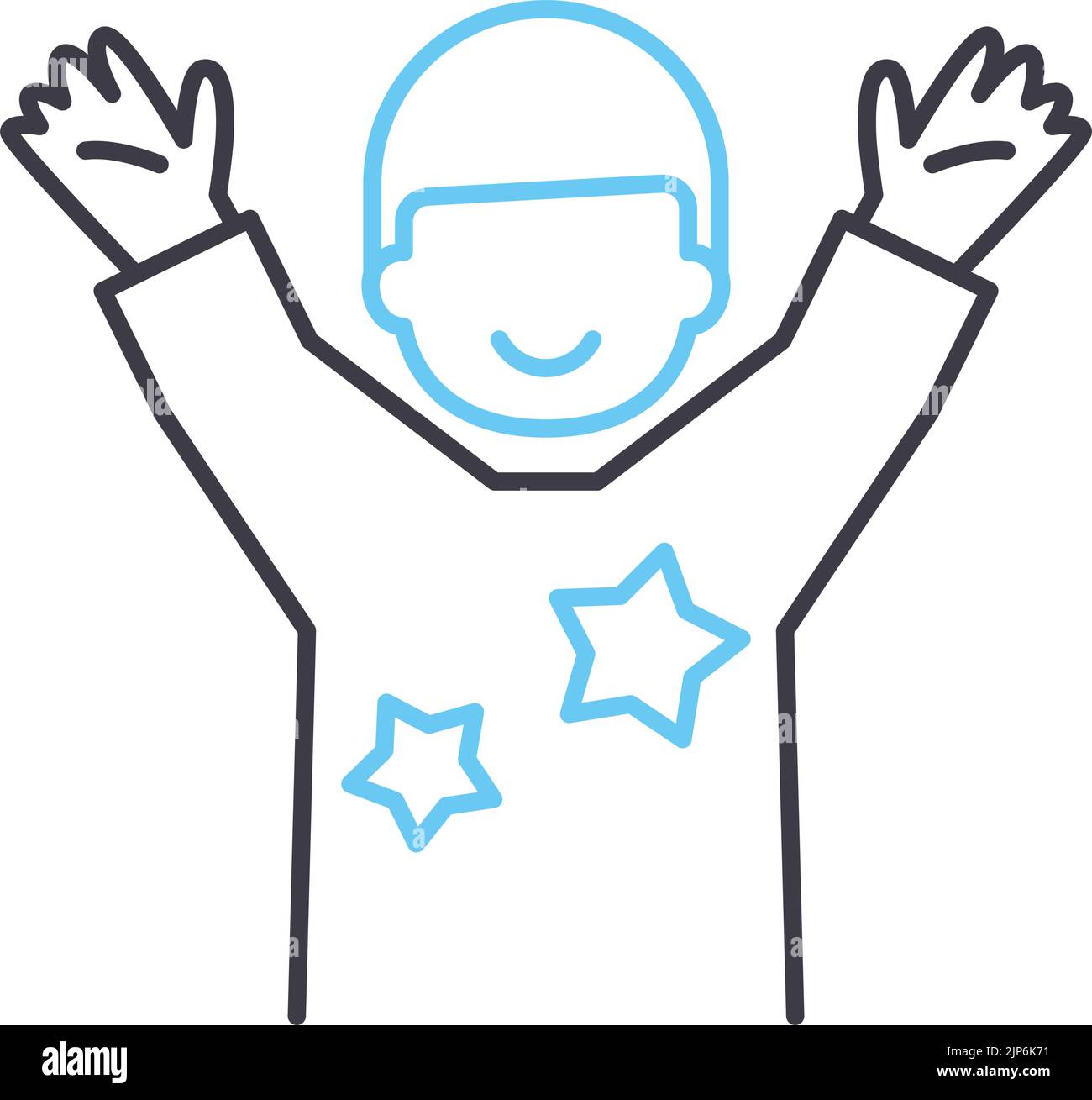 fan club line icon, outline symbol, vector illustration, concept sign ...