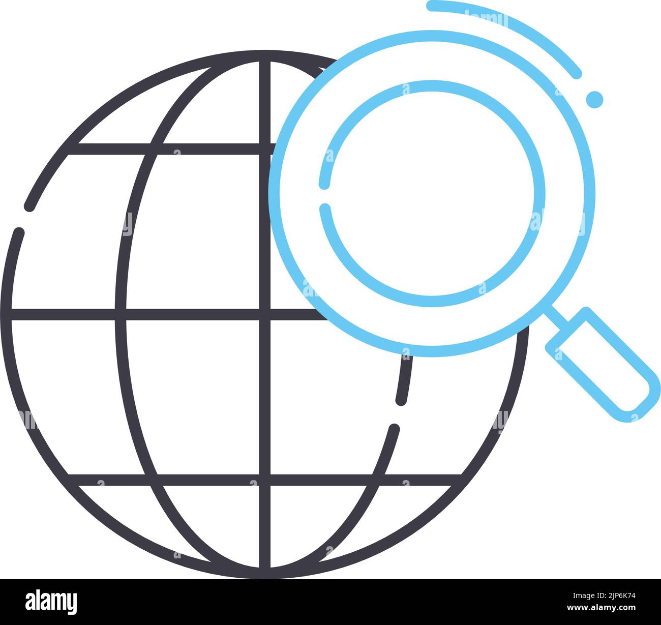 explore line icon, outline symbol, vector illustration, concept sign ...