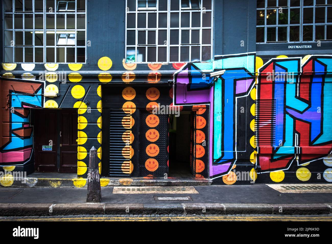 London, UK, July 2022, view of a mural at Ebor Street by the Street ...