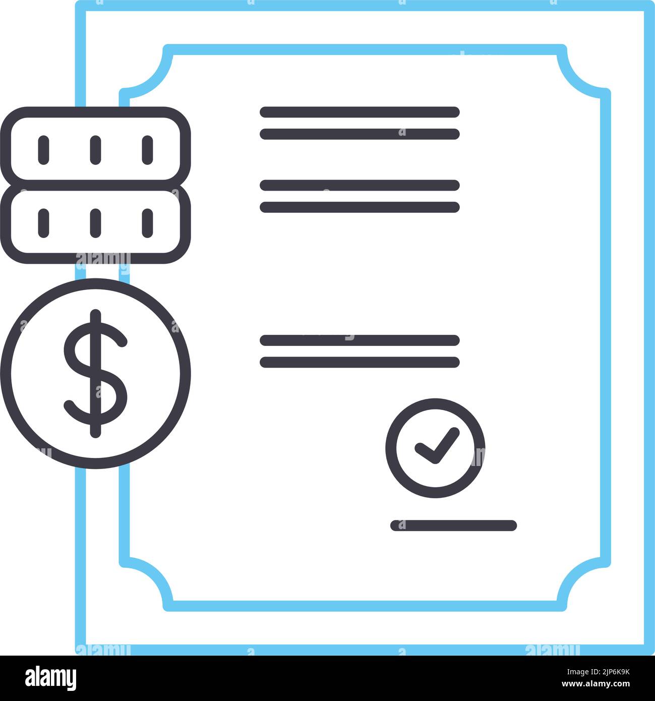 business permit line icon, outline symbol, vector illustration, concept ...