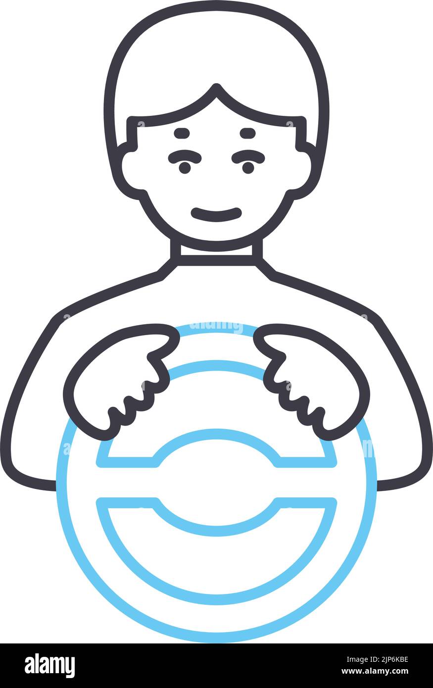 drive a car line icon, outline symbol, vector illustration, concept ...