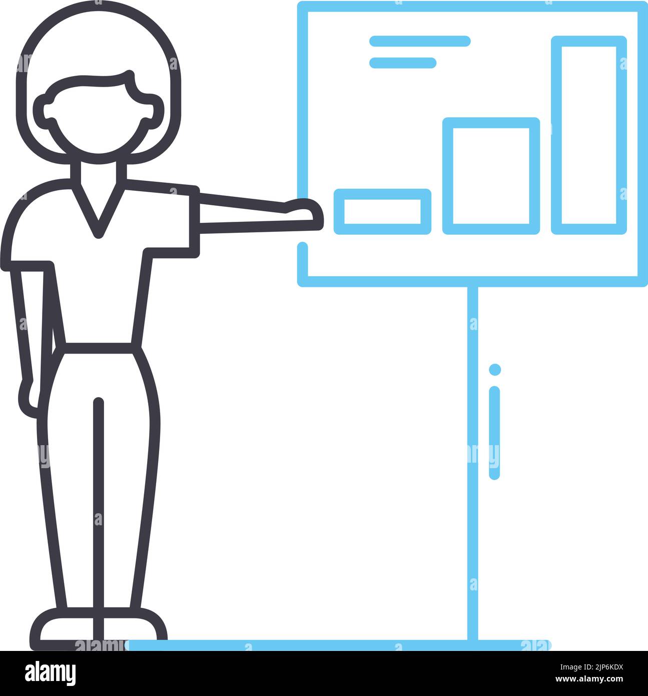 financial forecasting line icon, outline symbol, vector illustration ...