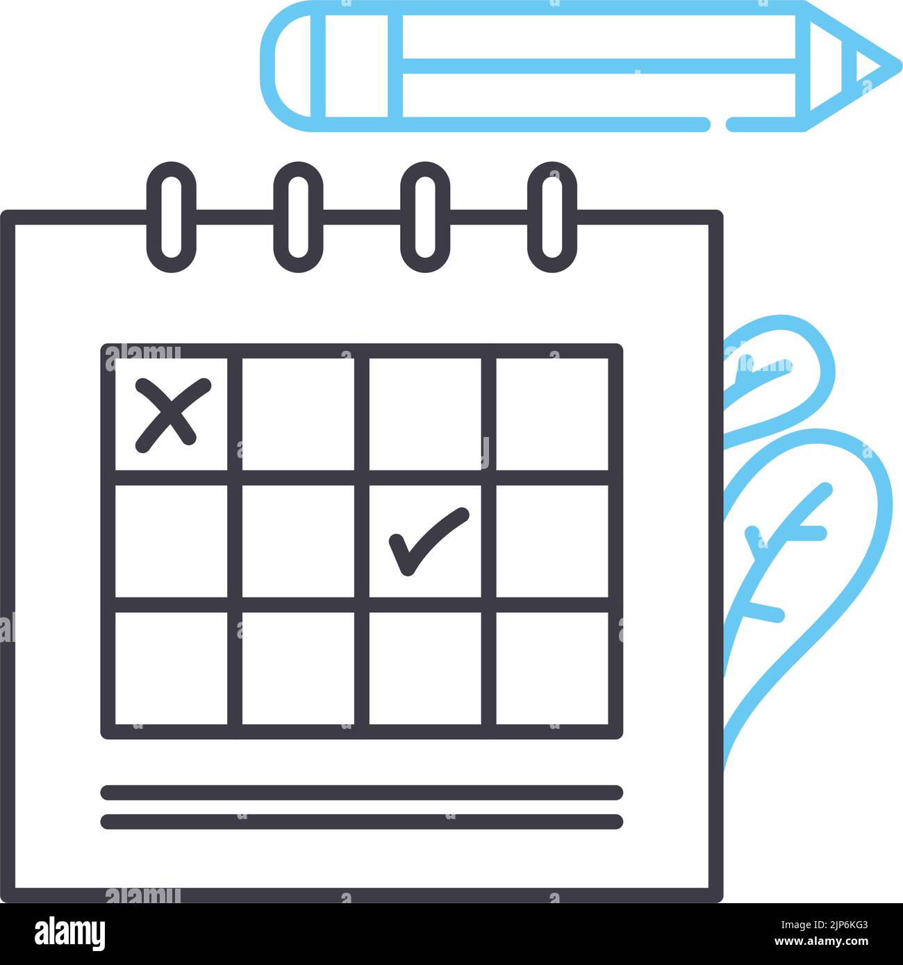 event schedule line icon, outline symbol, vector illustration, concept ...