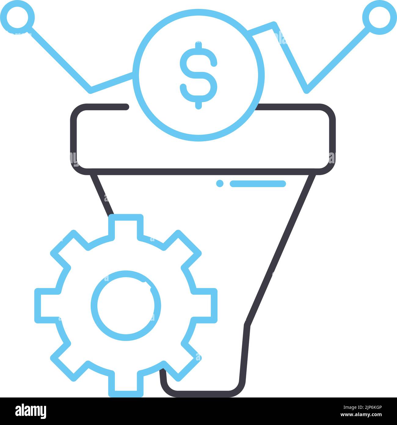 conversion marketing line icon, outline symbol, vector illustration ...