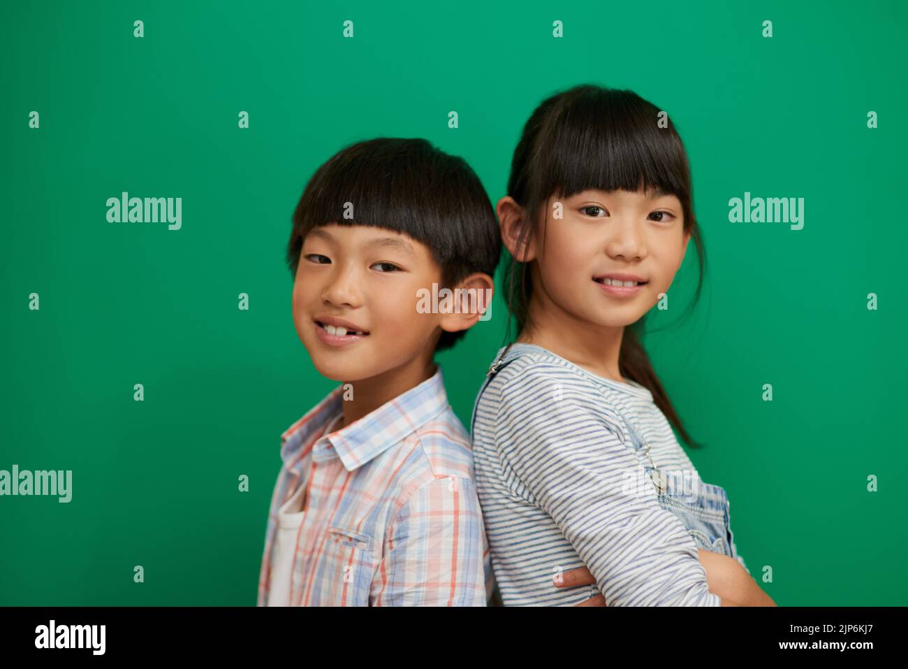 Brothers and sisters should stick together. Studio portrait of two ...
