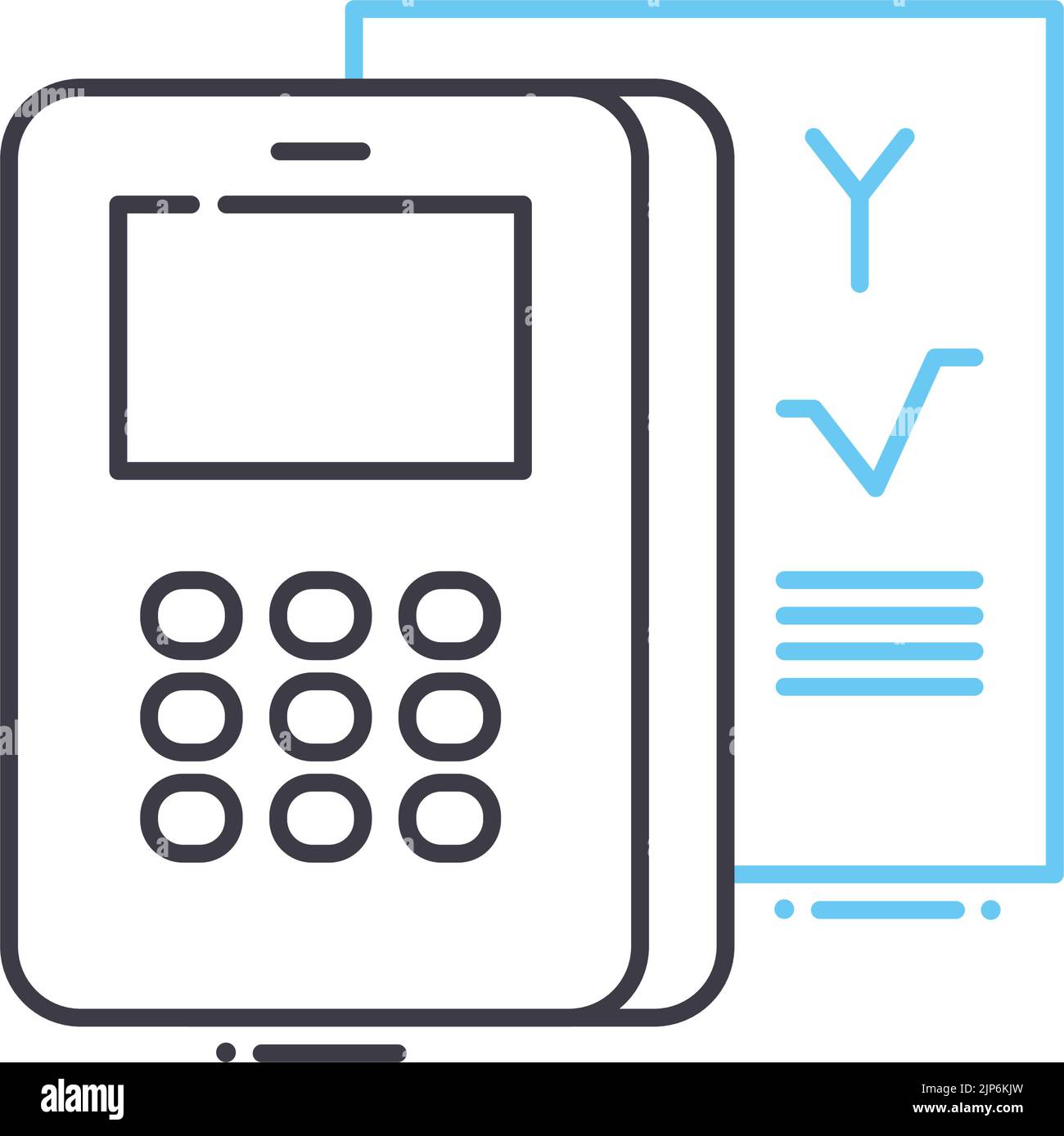 calculations line icon, outline symbol, vector illustration, concept ...