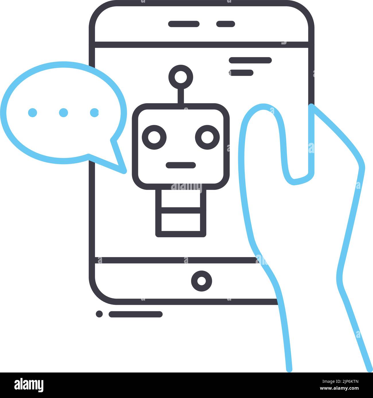 chat box line icon, outline symbol, vector illustration, concept sign ...