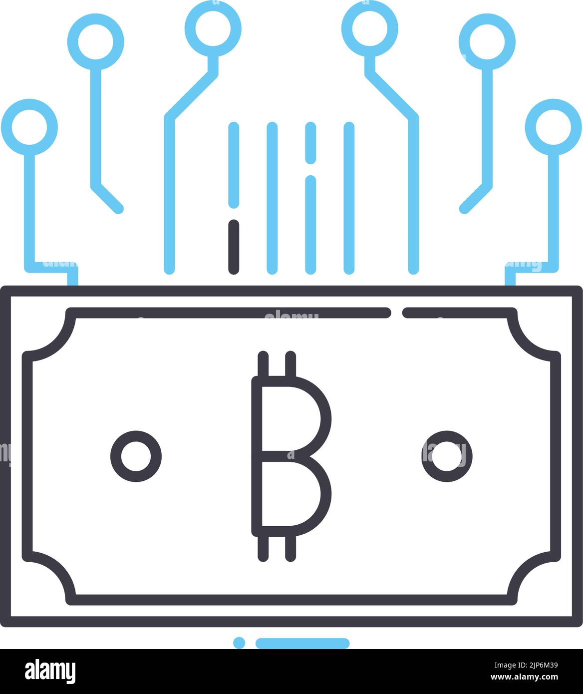 digital currency line icon, outline symbol, vector illustration ...