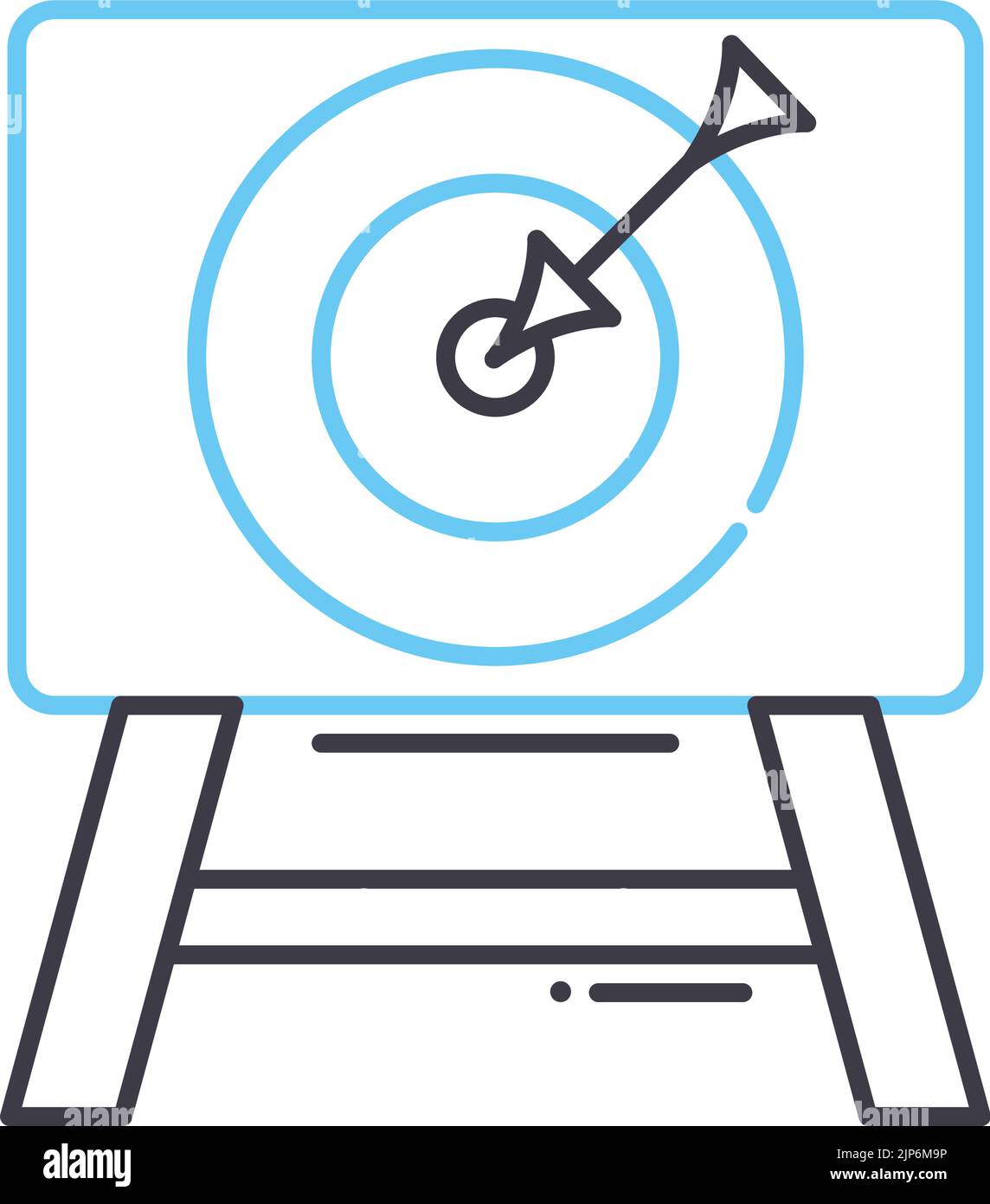 determine object line icon, outline symbol, vector illustration ...