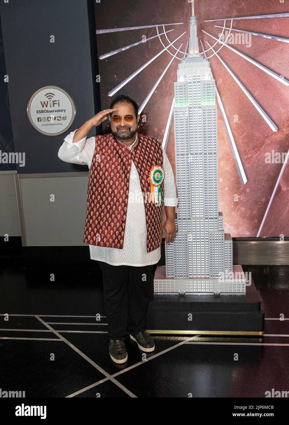 New York, USA. 15th Aug, 2022. Shankar Mahadevan, singer and composer ...