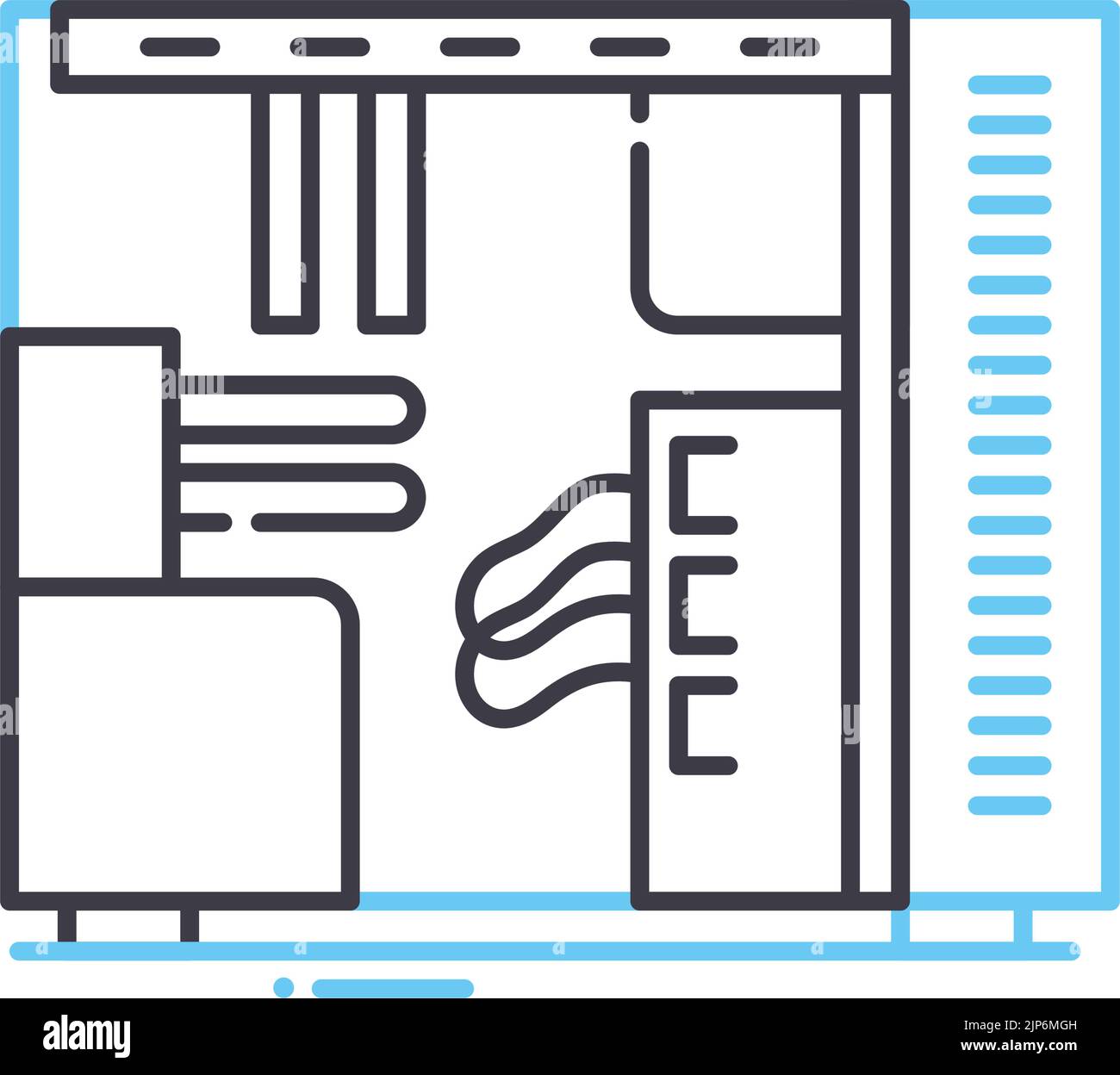 computer case line icon, outline symbol, vector illustration, concept ...