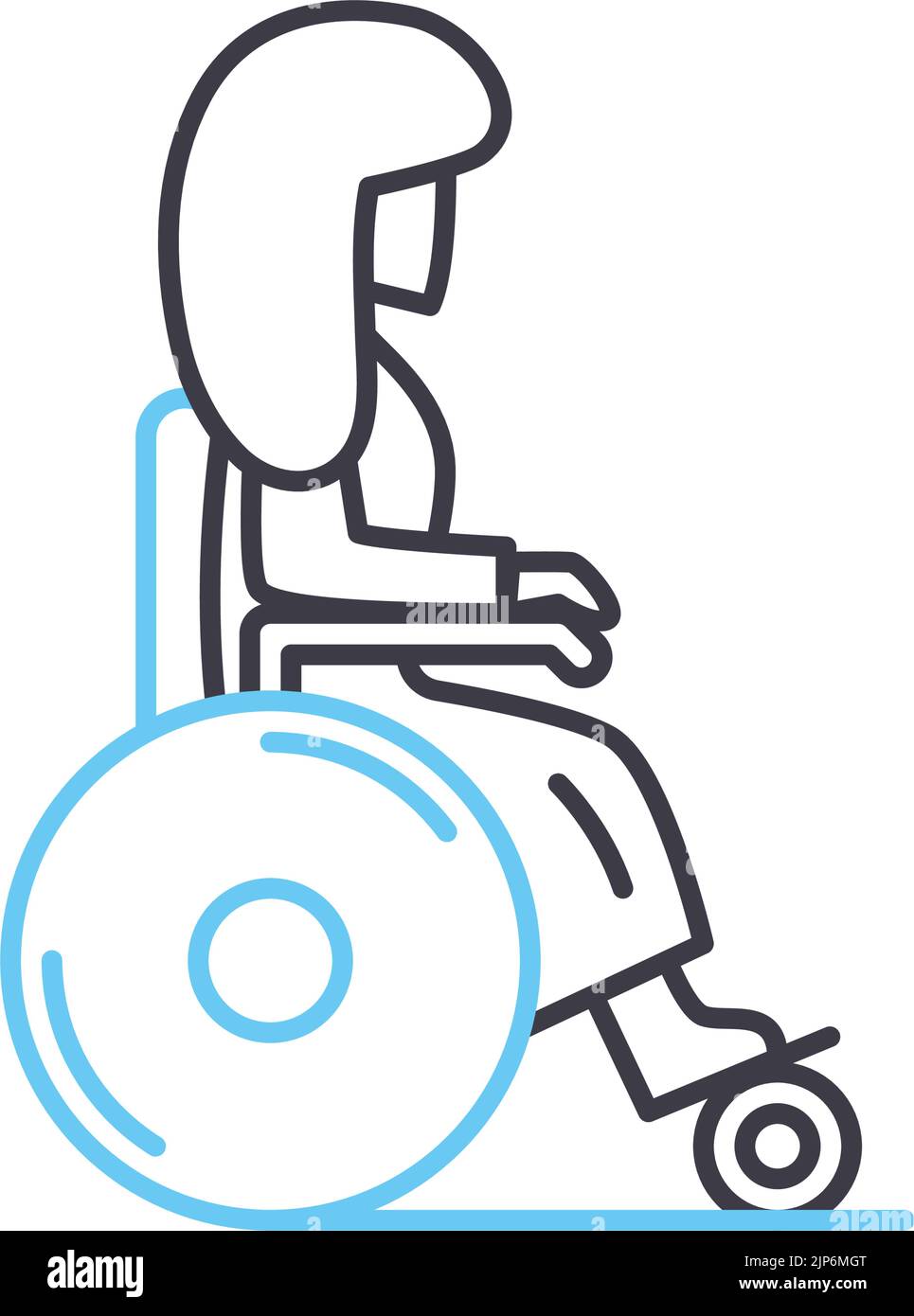 disability line icon, outline symbol, vector illustration, concept sign ...