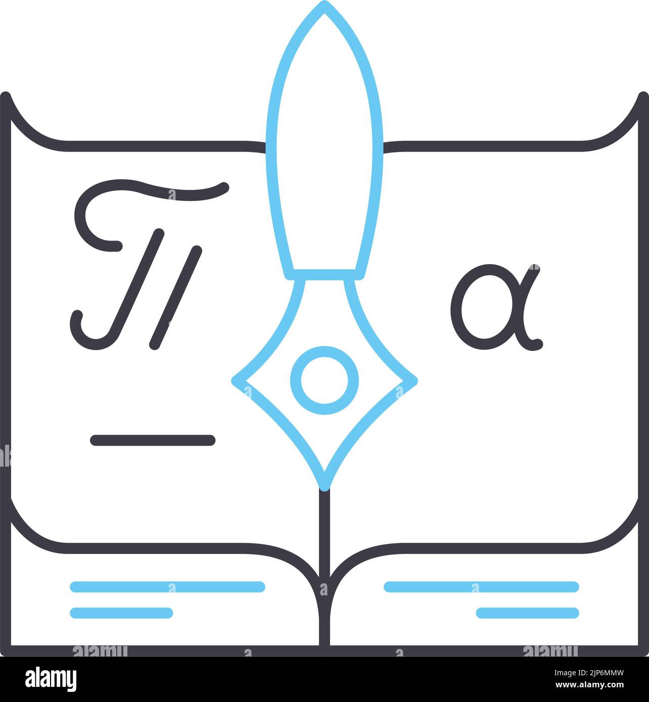 calligraphy line icon, outline symbol, vector illustration, concept ...