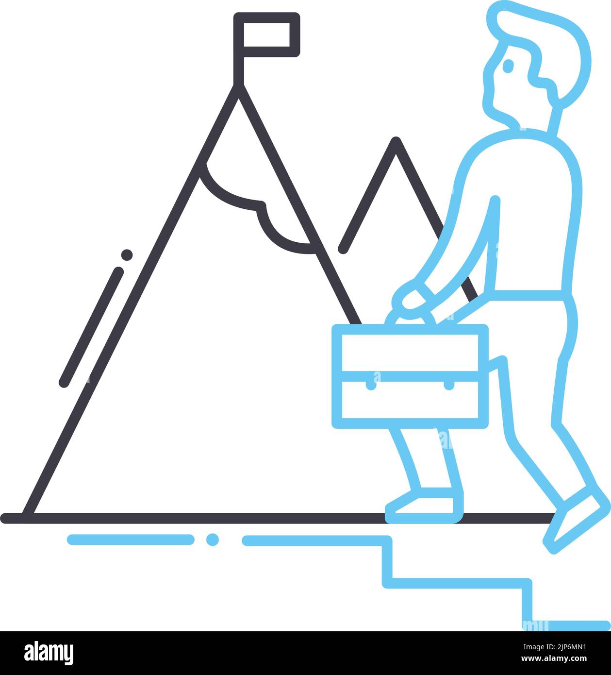 career way line icon, outline symbol, vector illustration, concept sign ...