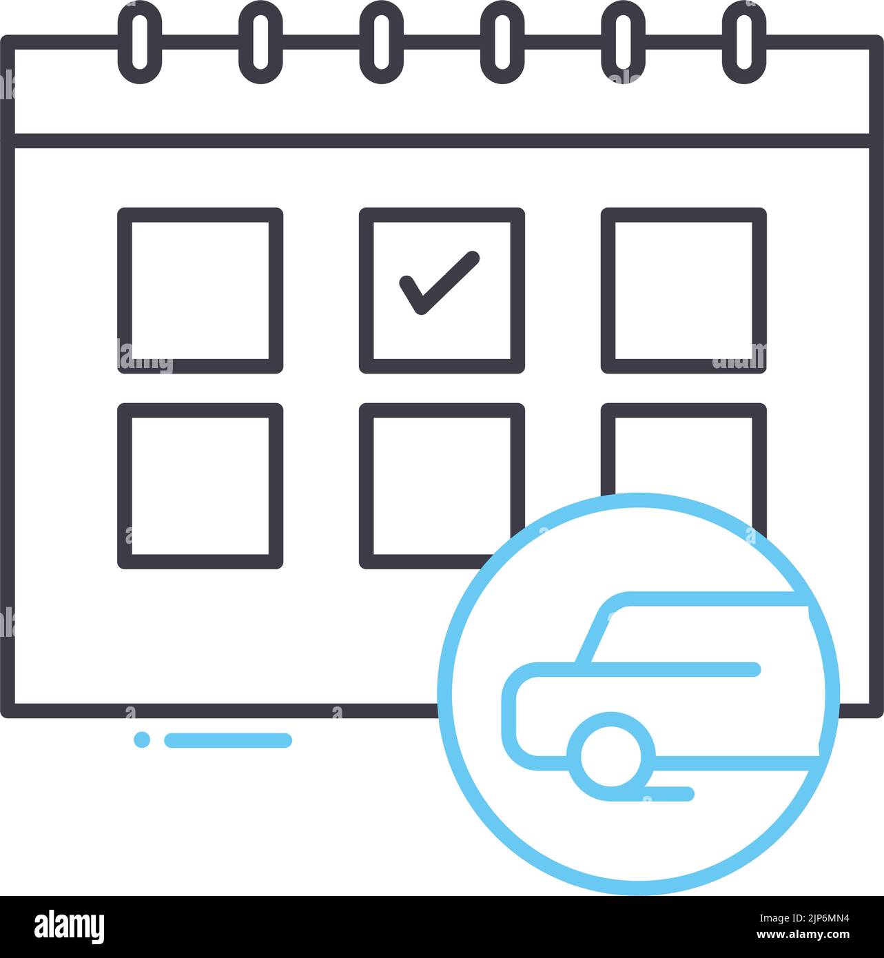 delivery date line icon, outline symbol, vector illustration, concept ...