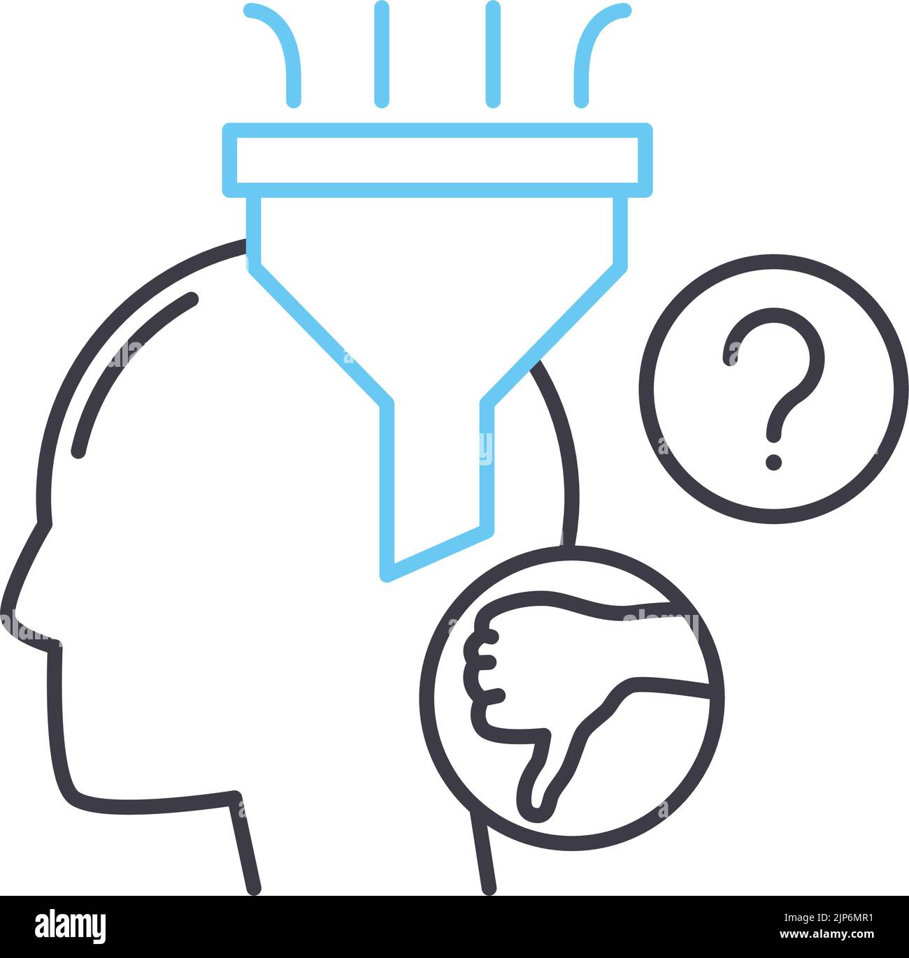 critical thinking line icon, outline symbol, vector illustration ...