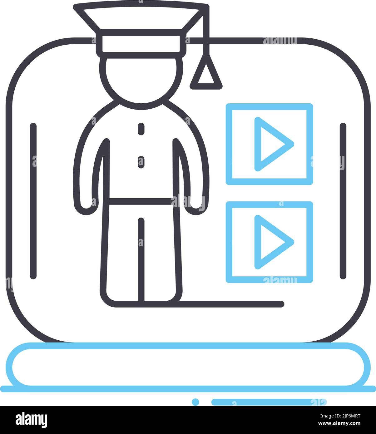 e-learning line icon, outline symbol, vector illustration, concept sign ...