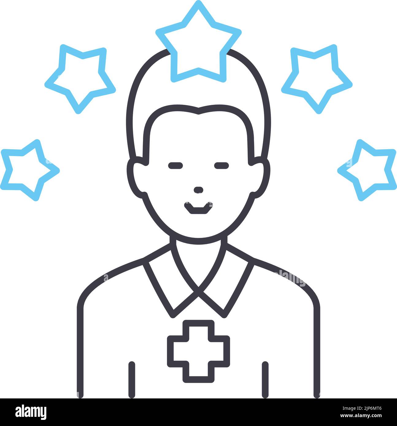 doctor ratings line icon, outline symbol, vector illustration, concept ...